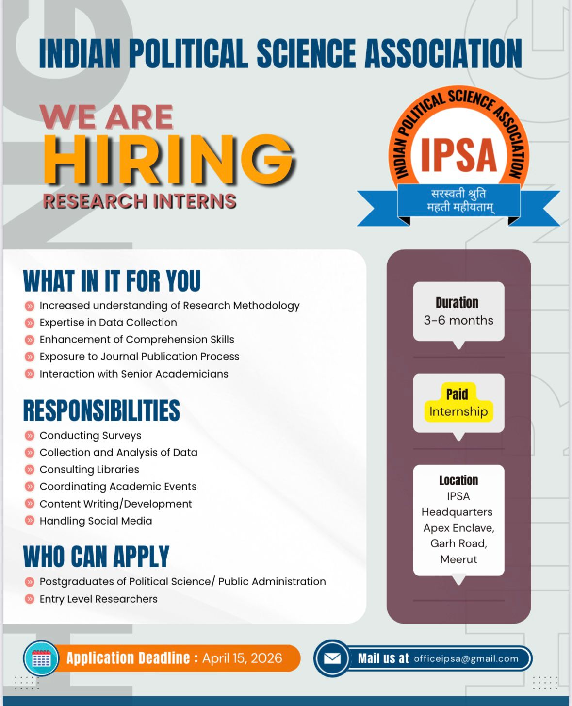 INDIAN POLITICAL SCIENCE ASSOCIATION India